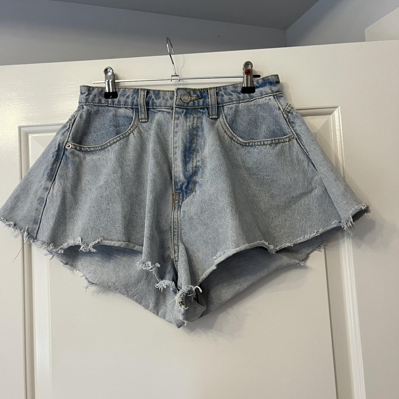Flippy denim flare shorts with high waist Free... - Depop