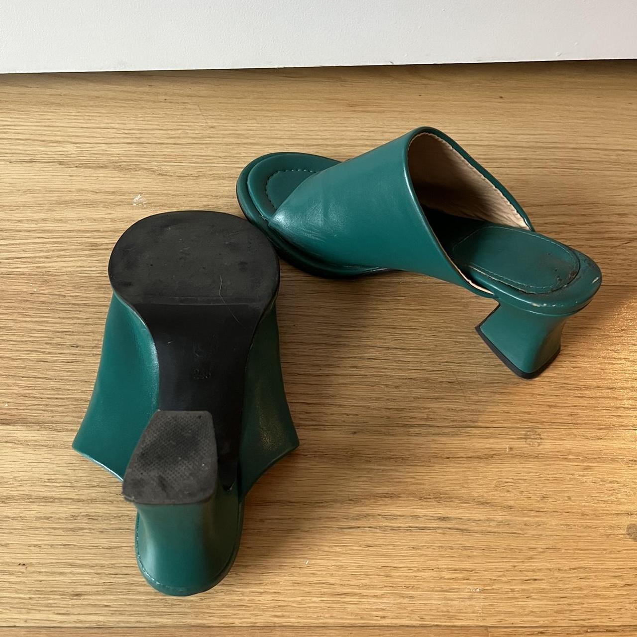Shop Peche cute emerald green mules. Super... - Depop