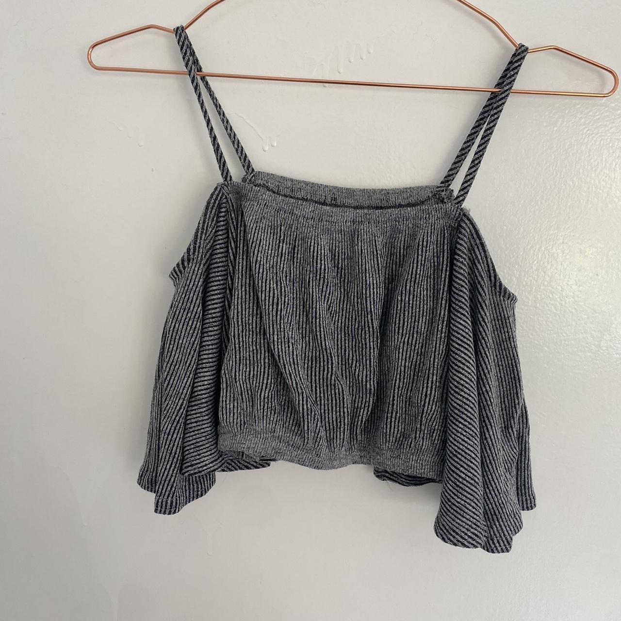 ASOS grey ribbed crop top size 10 - Depop
