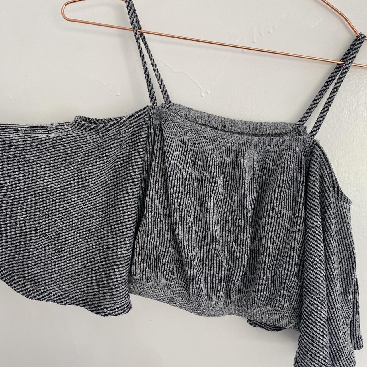 ASOS grey ribbed crop top size 10 - Depop