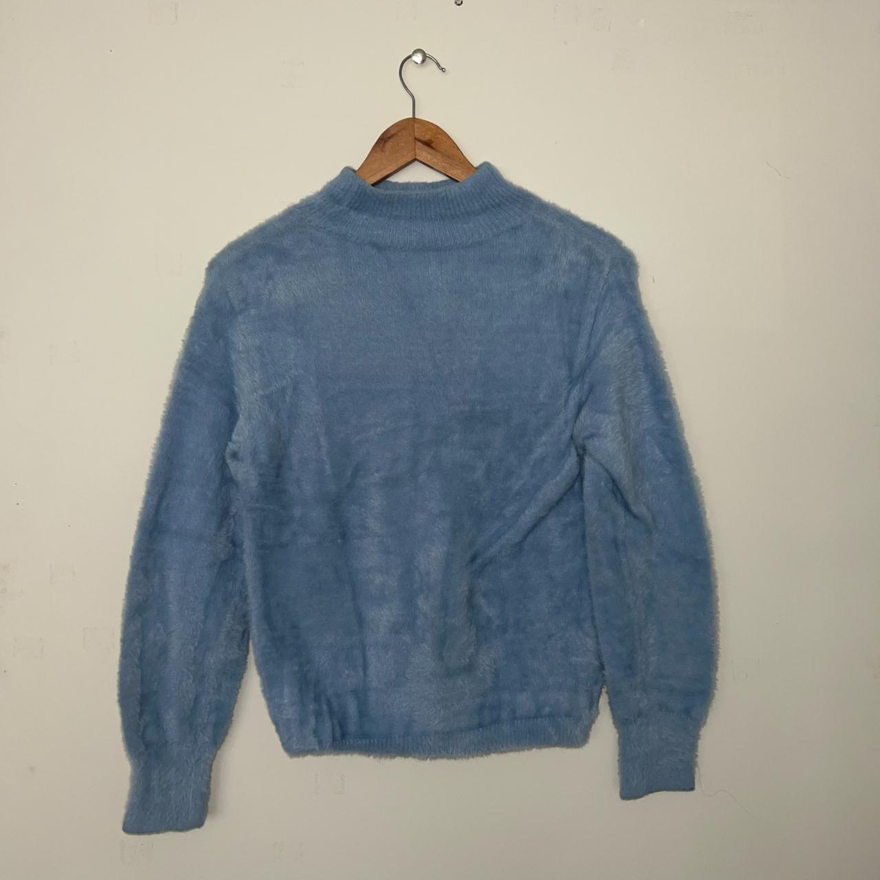 Blue Angora Sweater • Worn and loved but lots of... - Depop