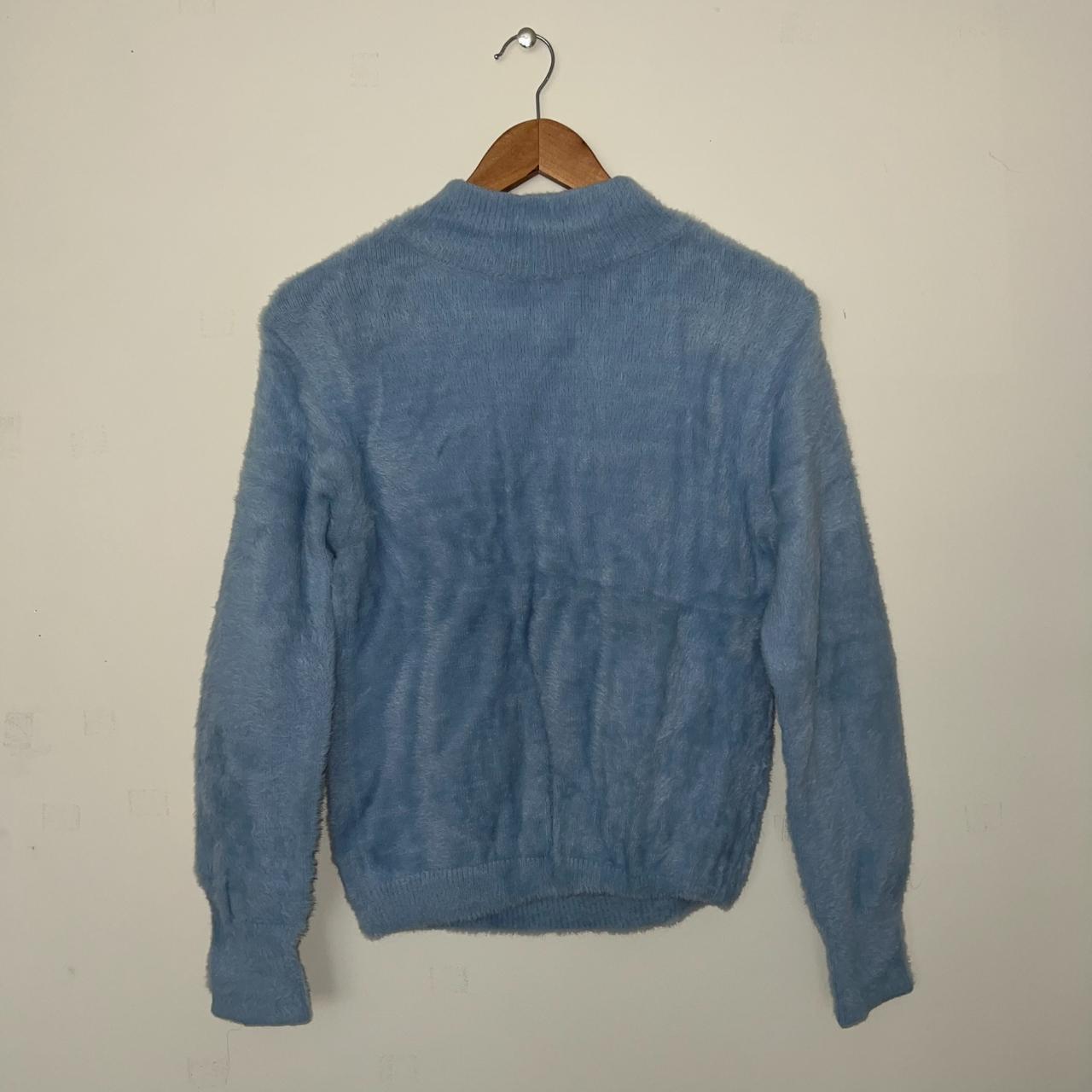 Blue Angora Sweater • Worn and loved but lots of... - Depop