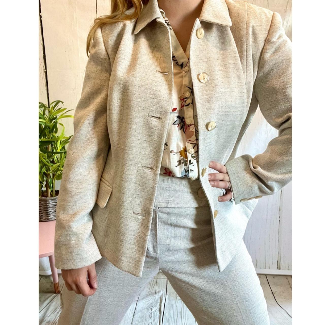 Vintage Suit - Amanda Cream 80s suit set with button... - Depop