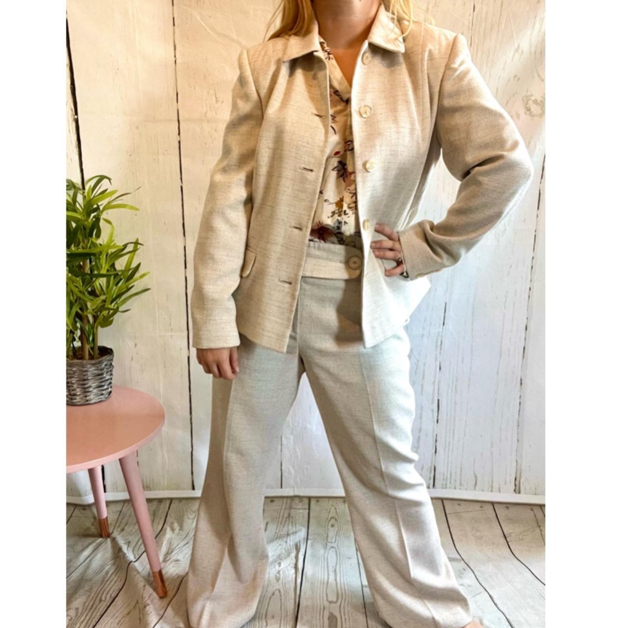 Vintage Suit - Amanda Cream 80s suit set with button... - Depop