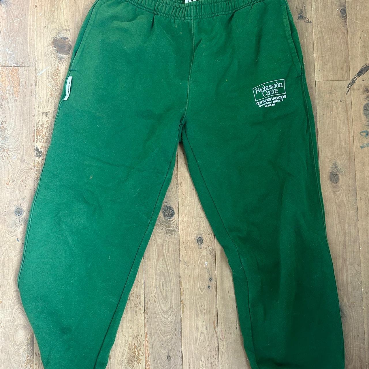 TEMPTATION VACATION🤍 green drawstring trackies... | Depop
