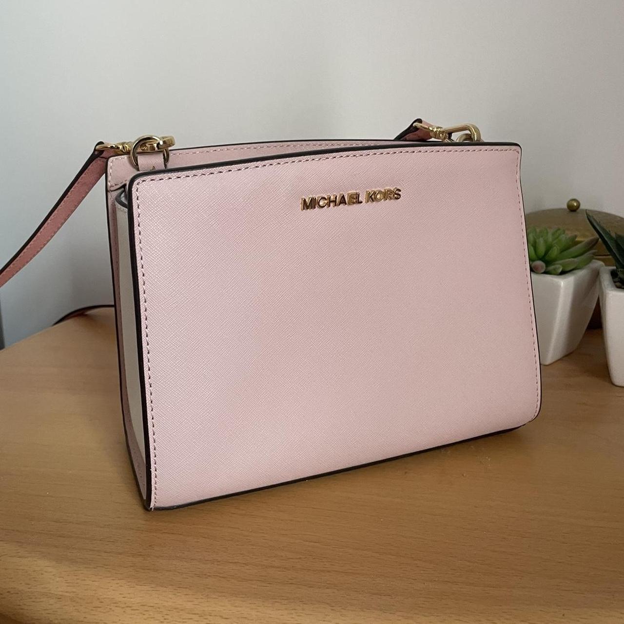 Michael Kors Cross Body Bag White and Baby... - Depop