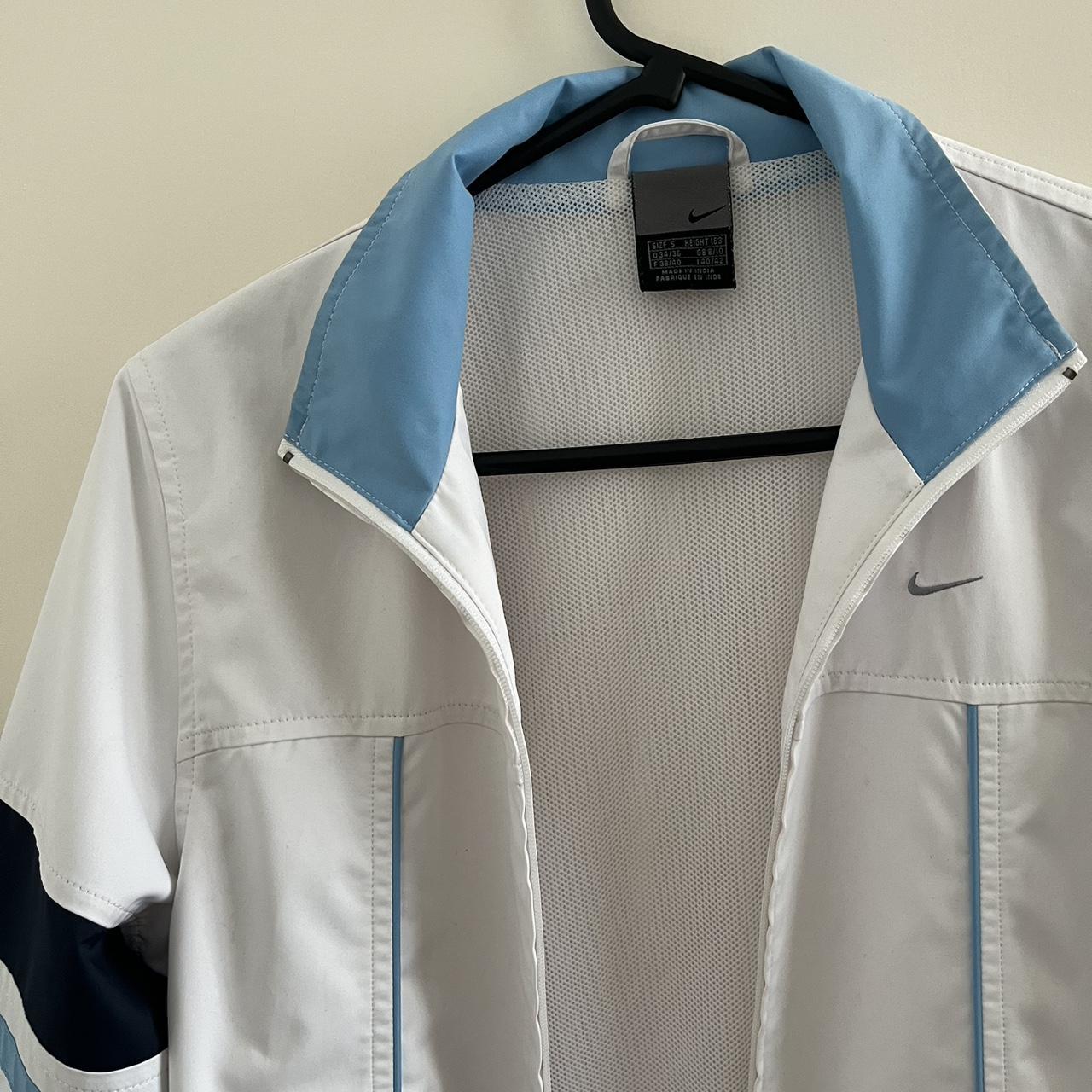 white nike track jacket - white nike track jacket... - Depop