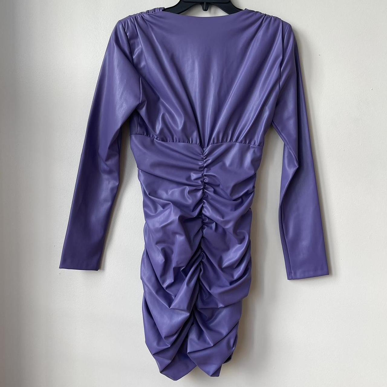 Purple Faux Leather Dress By Zara Size Medium... - Depop