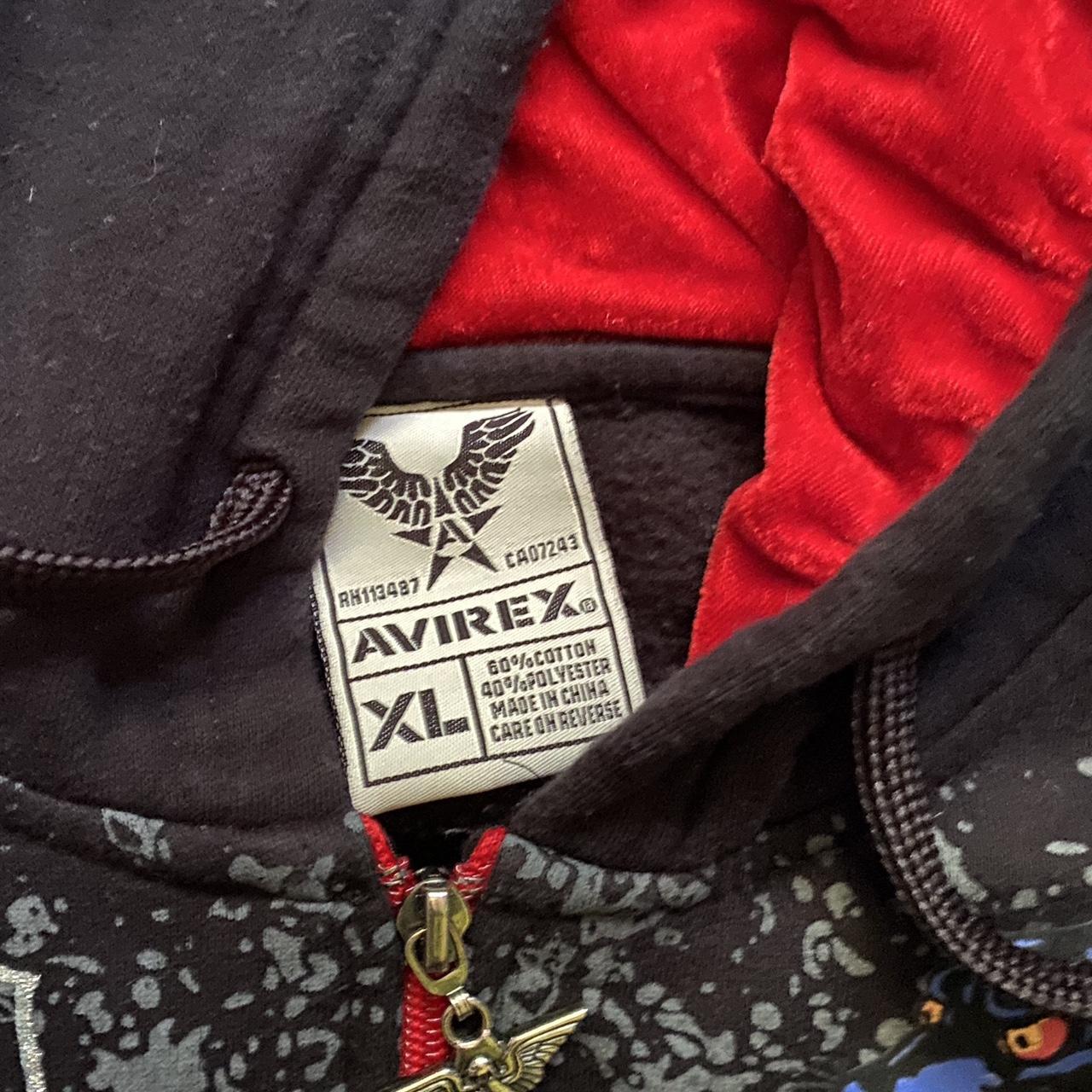 Insane Avirex zip up hoodie with red velvet hoodie... - Depop