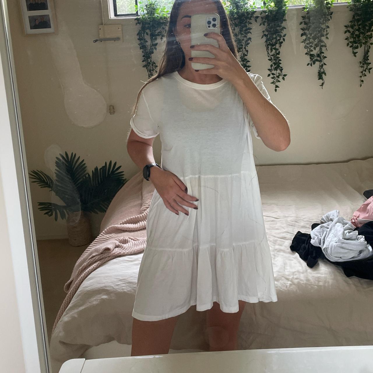 Glassons White mini dress Label states size 8 but... | Depop