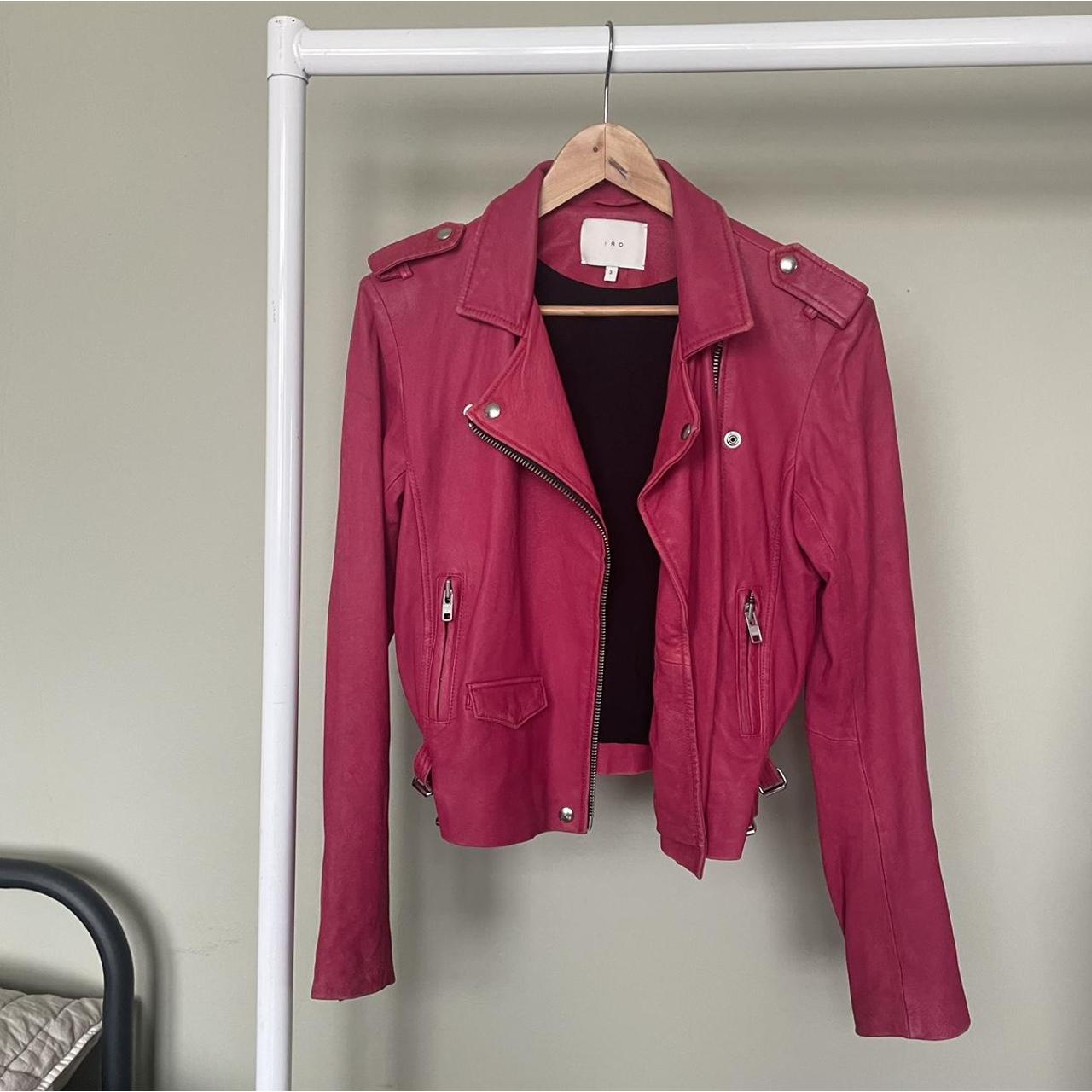 IRO Ashville pink leather jacket Bought for... - Depop