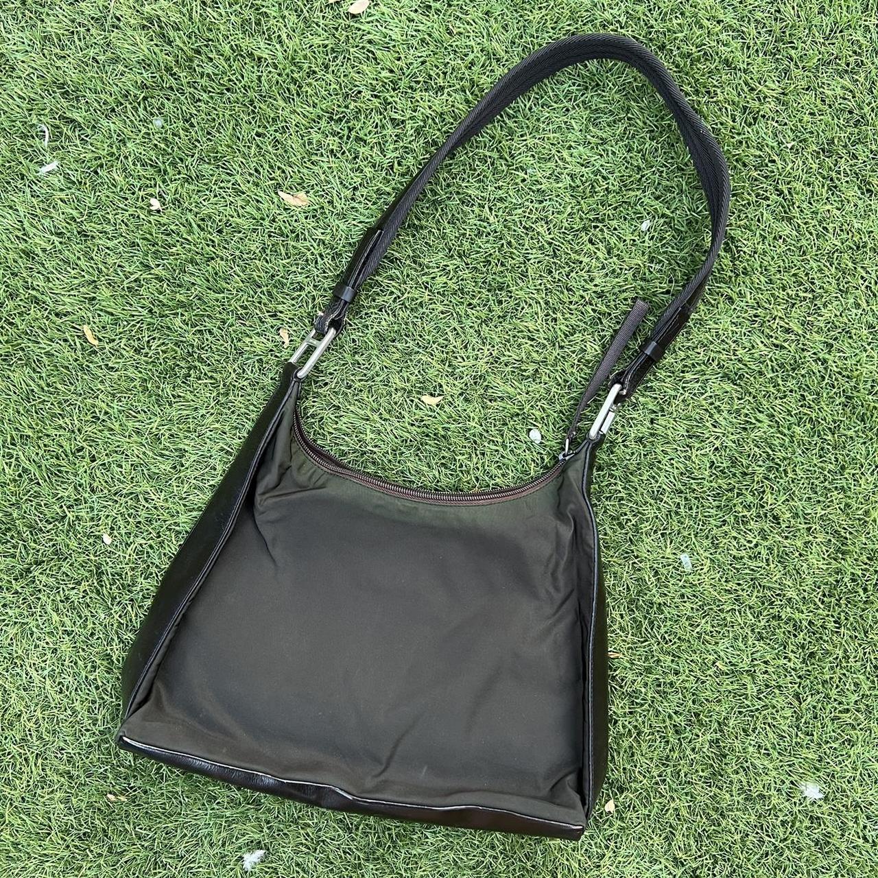 Prada Linea Rosa vintage 90s nylon bag with leather... - Depop