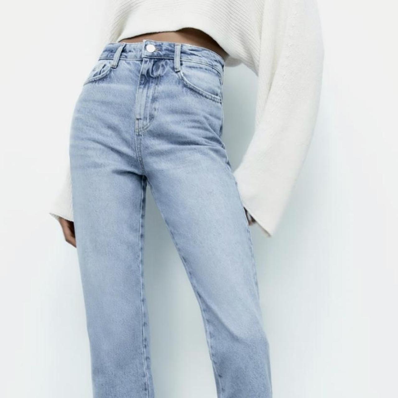 ZARA Z1975 HIGH RISE STRAIGHT JEAN BRAND NEW -... - Depop