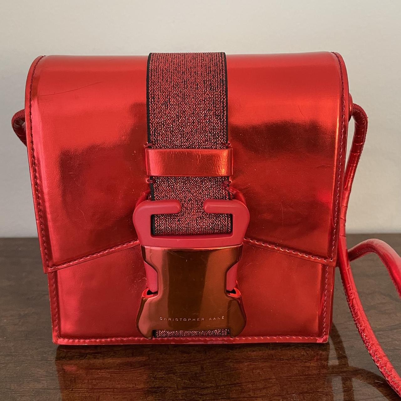 Christopher Kane 100% leather metallic bag with a... - Depop