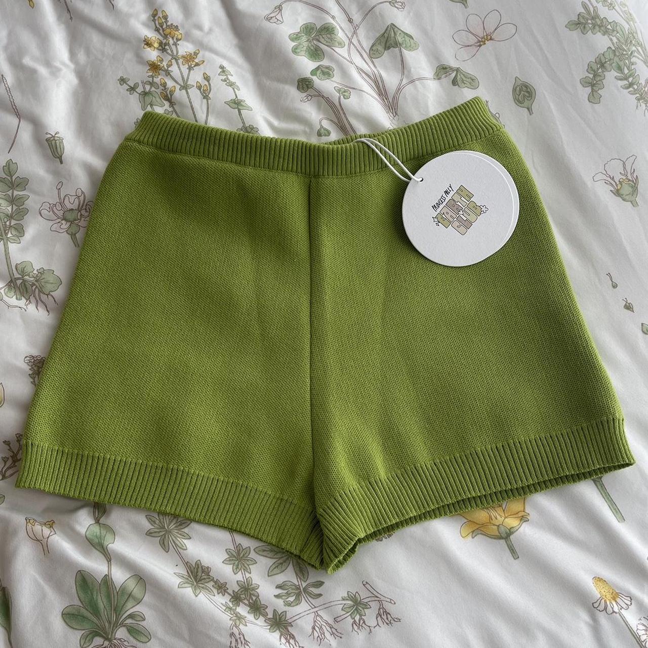 Princess Polly Green Knit Shorts rowen basic knit... - Depop