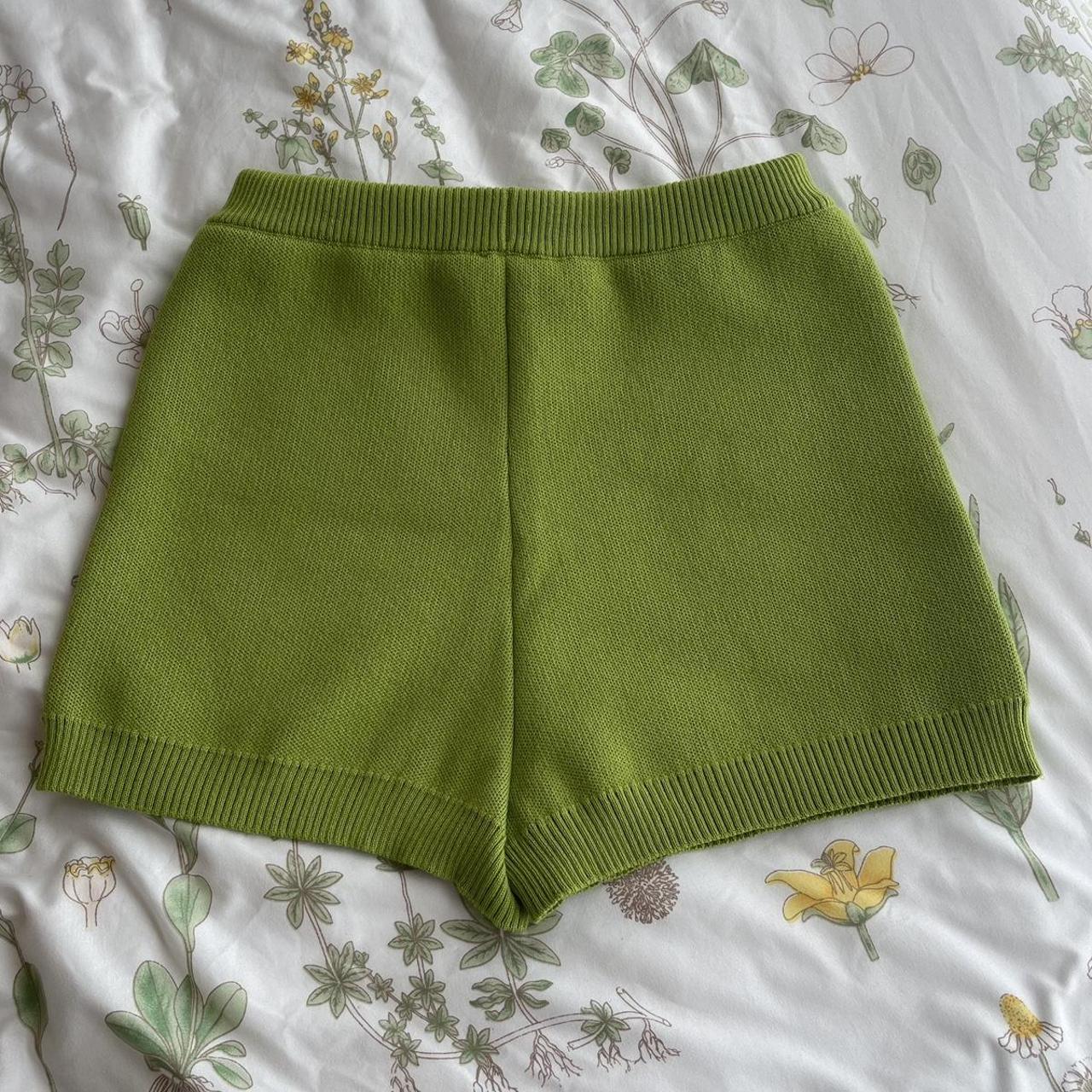 Princess Polly Green Knit Shorts rowen basic knit... - Depop