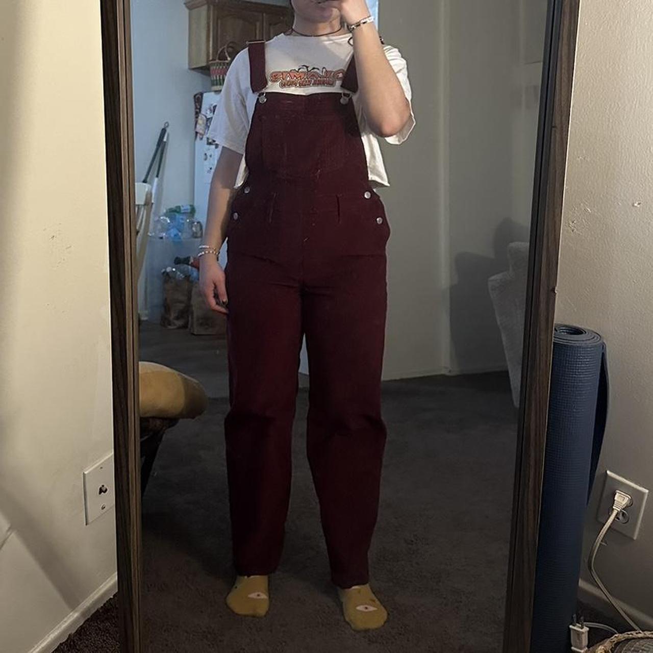 Red Corduroy Levi’s Overalls These are a size... - Depop