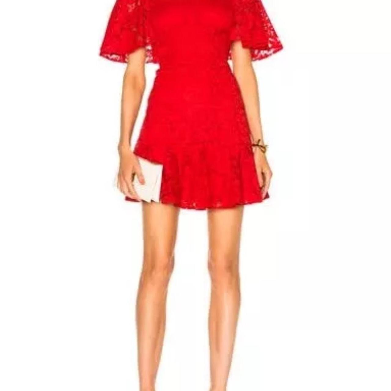 witchery red lace dress Small size 6 hardly... - Depop