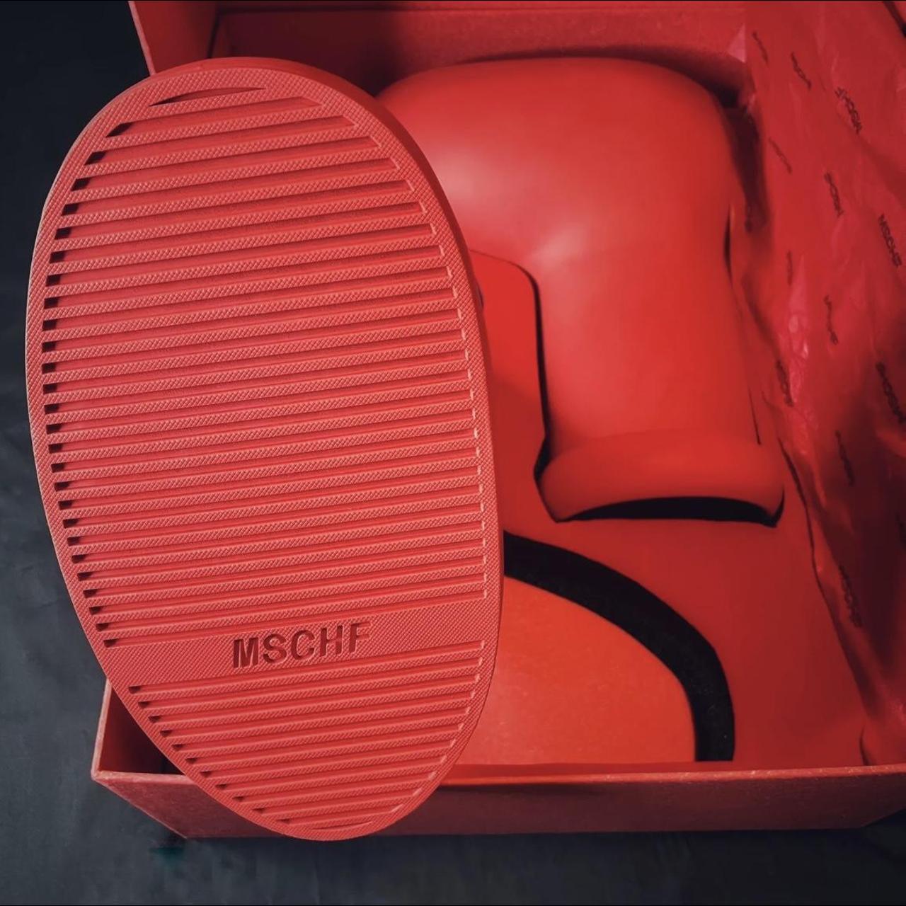 MSCHF big red boots comes with box, FREE SHIPPING... - Depop