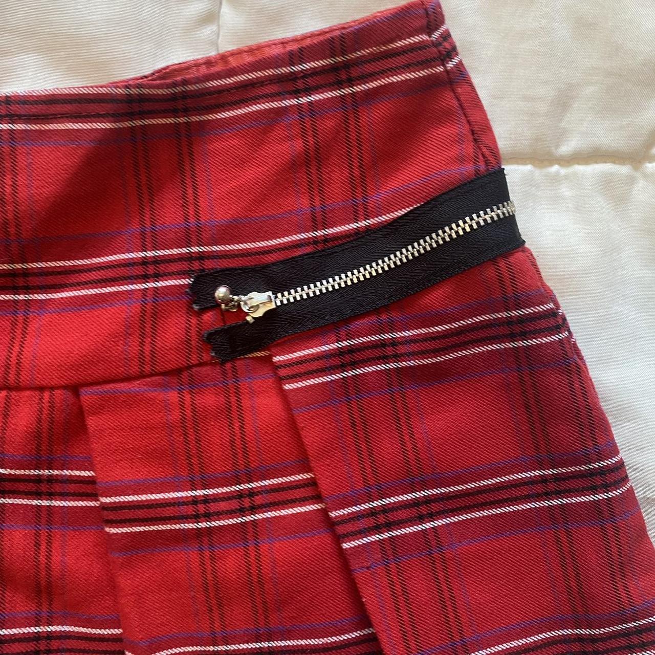 Vintage 00s old label Topshop tartan pleated mini... - Depop