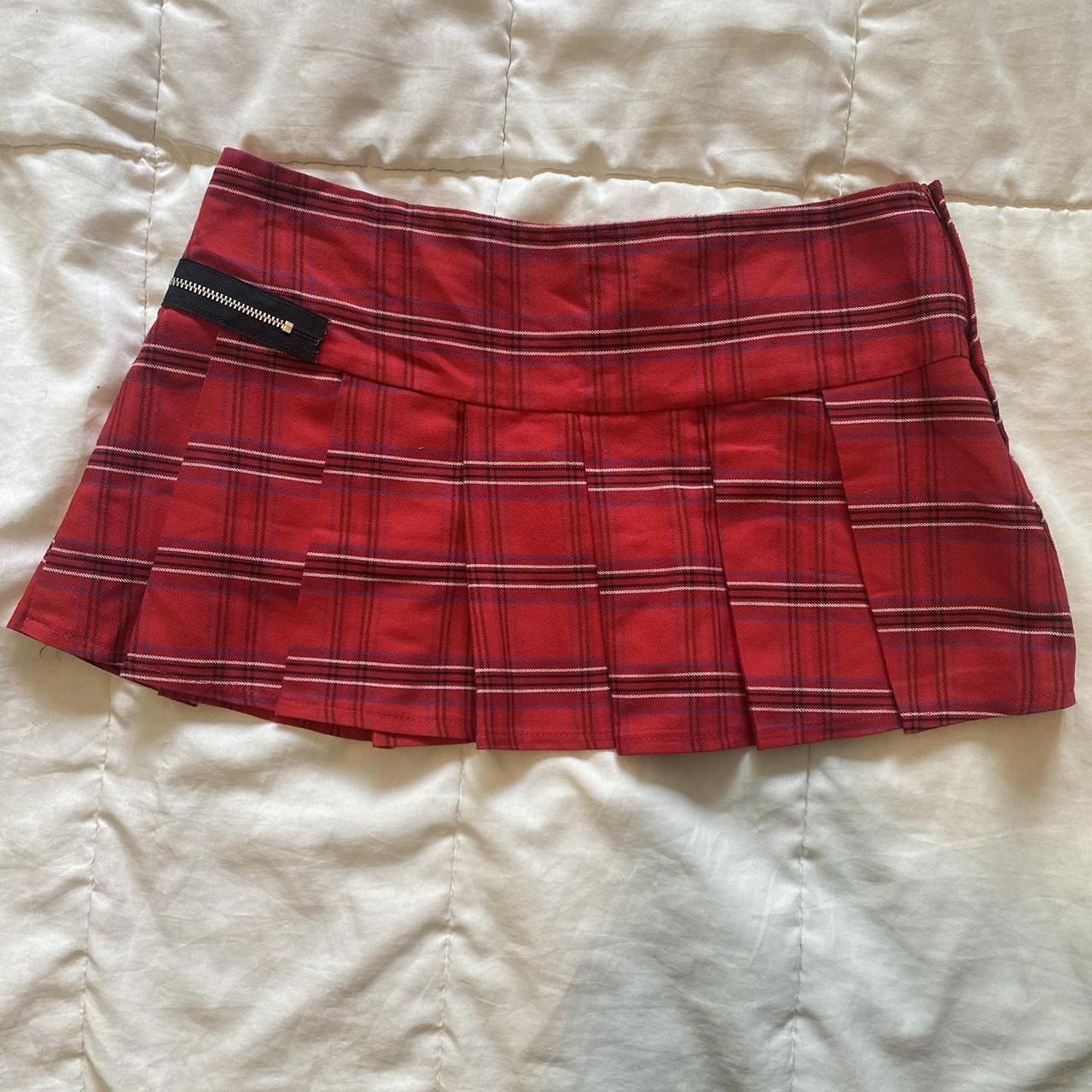 Vintage 00s old label Topshop tartan pleated mini... - Depop