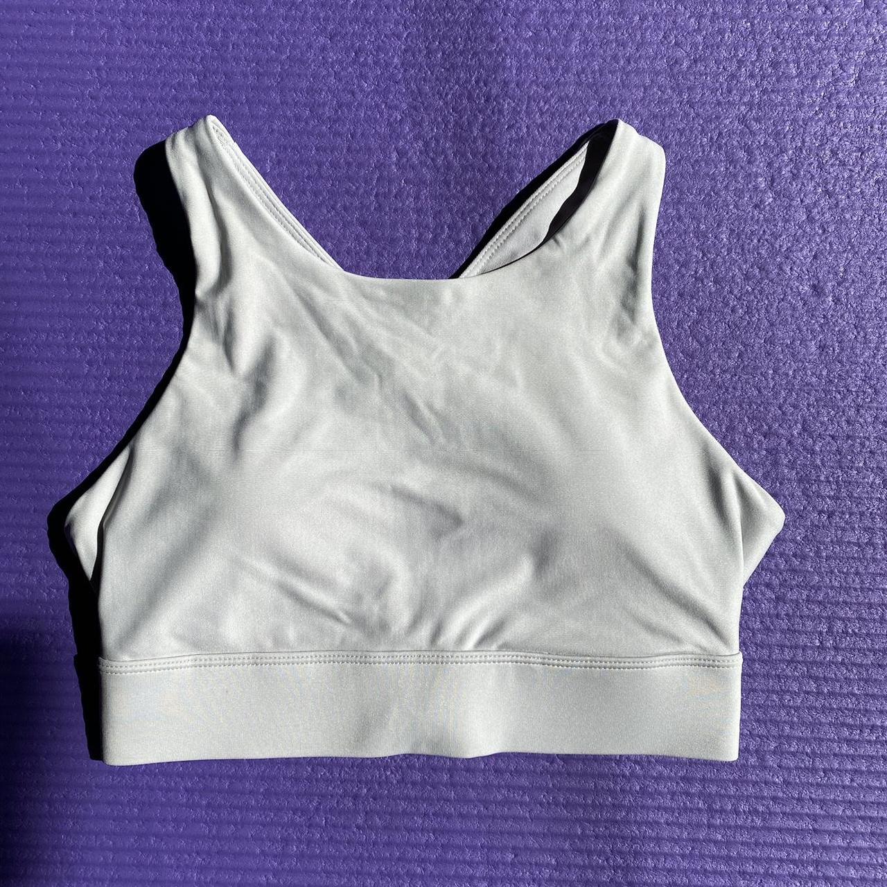 Fabletics grey white sports bra Shipping is with... - Depop