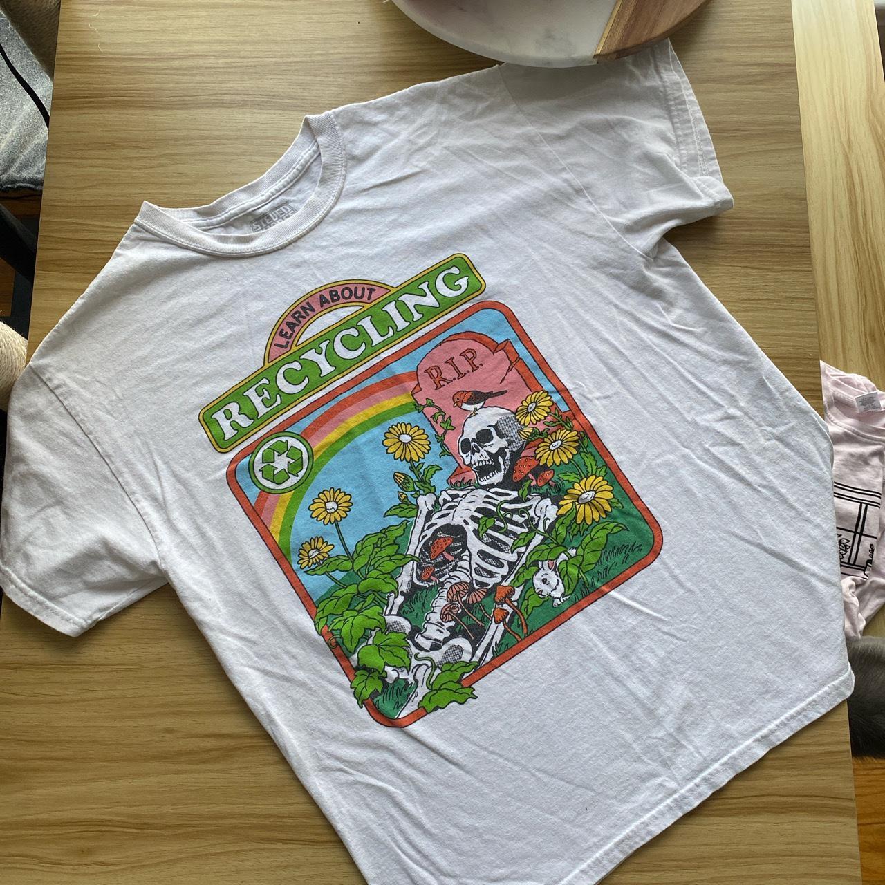 Recycling Skeleton Graphic tee - some signs of wear... - Depop