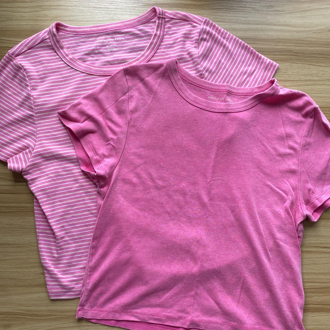 American Eagle Baby Tees - Striped is XXL, Plain... - Depop