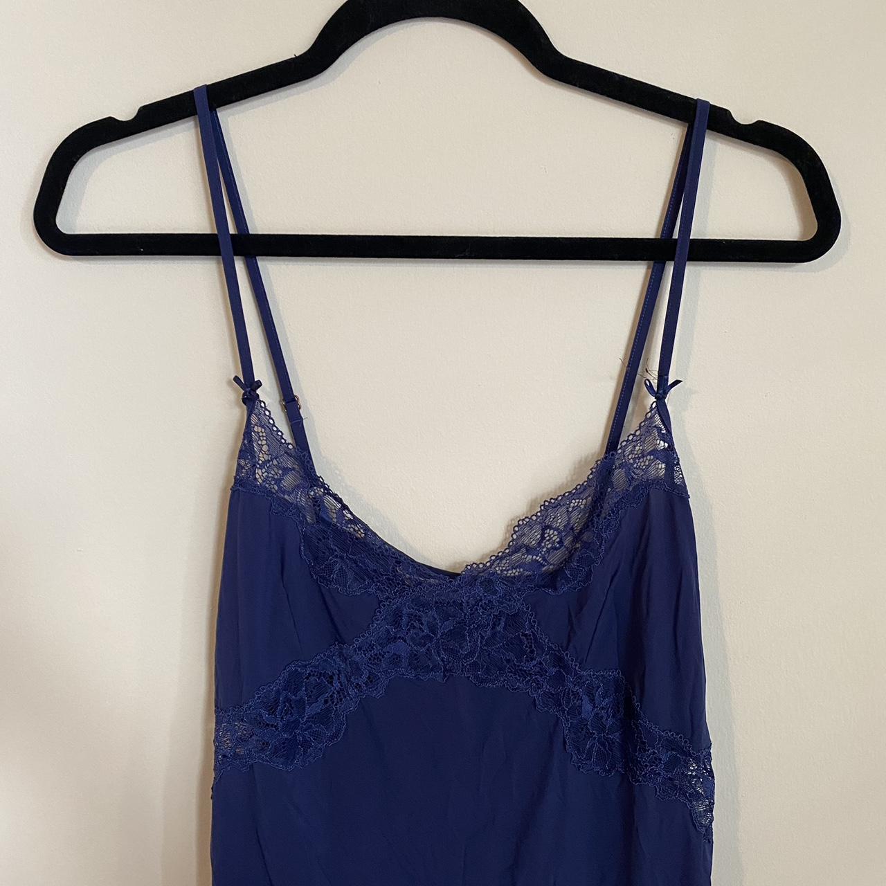 Adorable royal blue Victoria’s Secret lace slip... - Depop