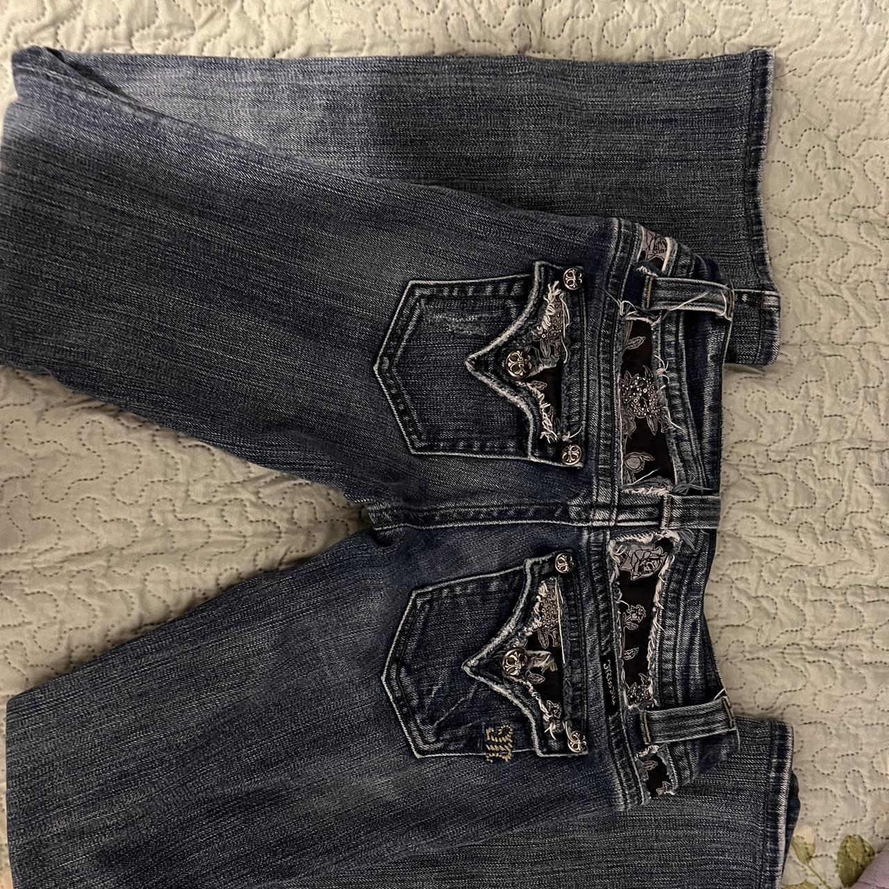 Sexiest flared miss me jeans, coolest detailing... - Depop