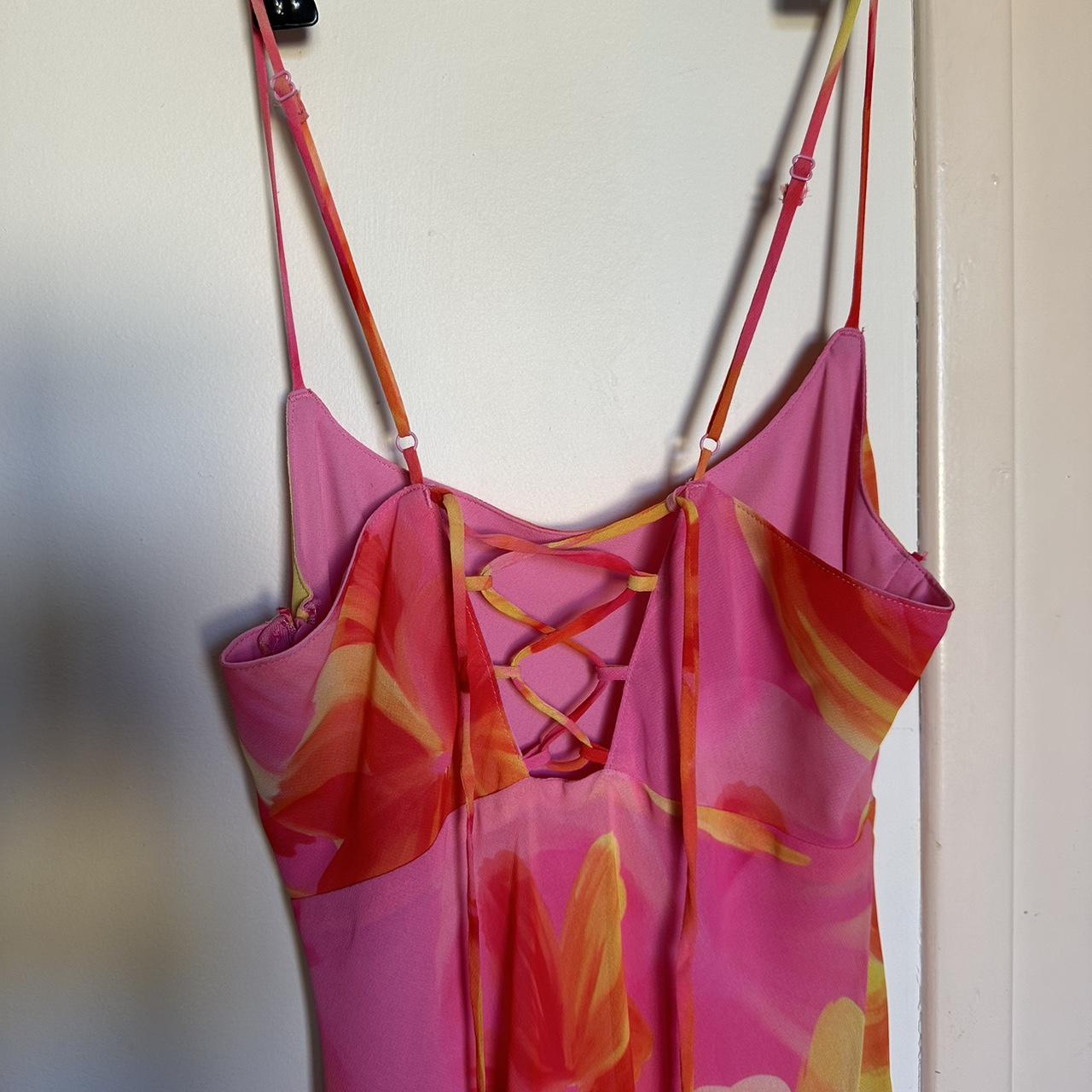 Glassons Pink and orange floral maxi dress - size... - Depop