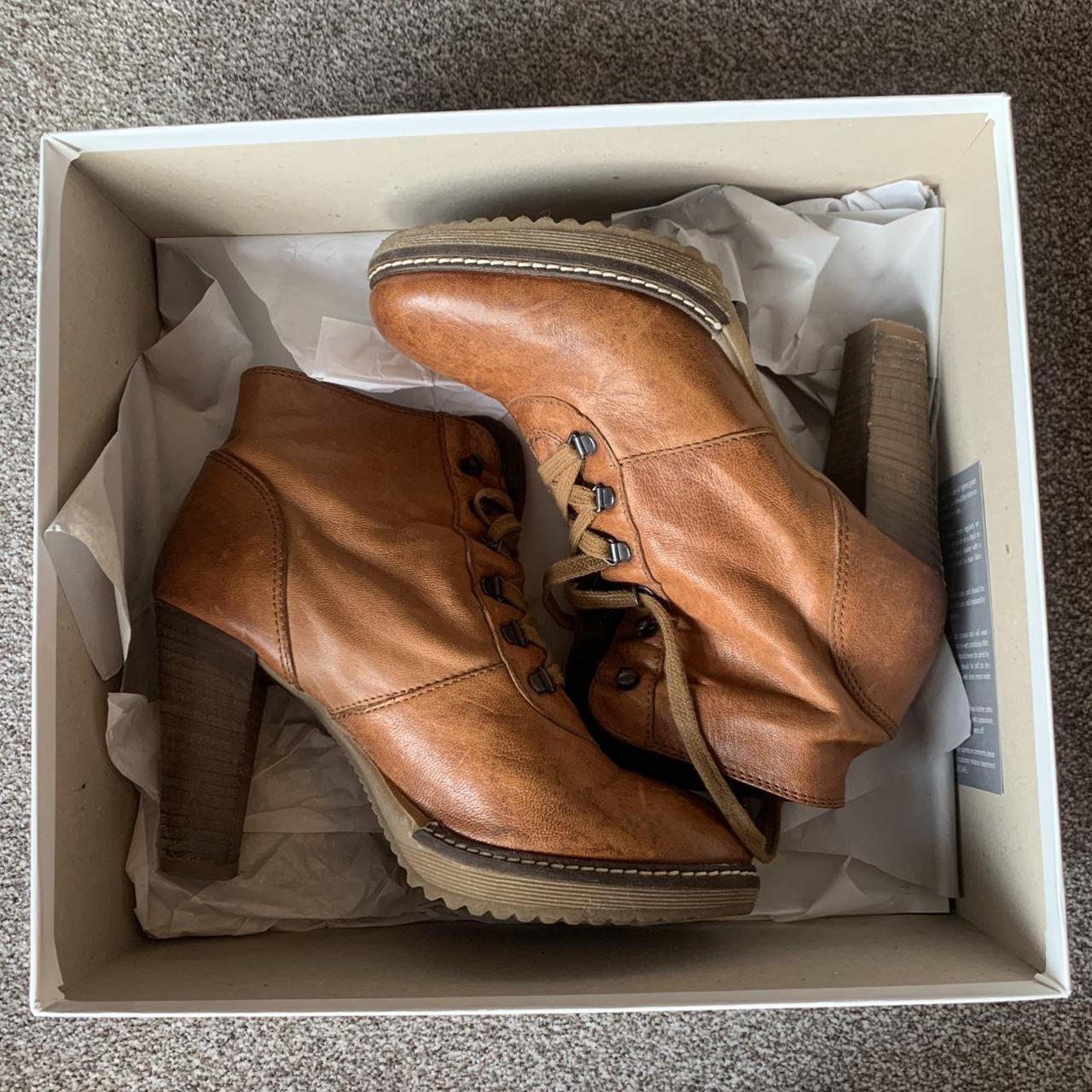 Jigsaw tan leather heeled boots!! Lace up boots, a... - Depop