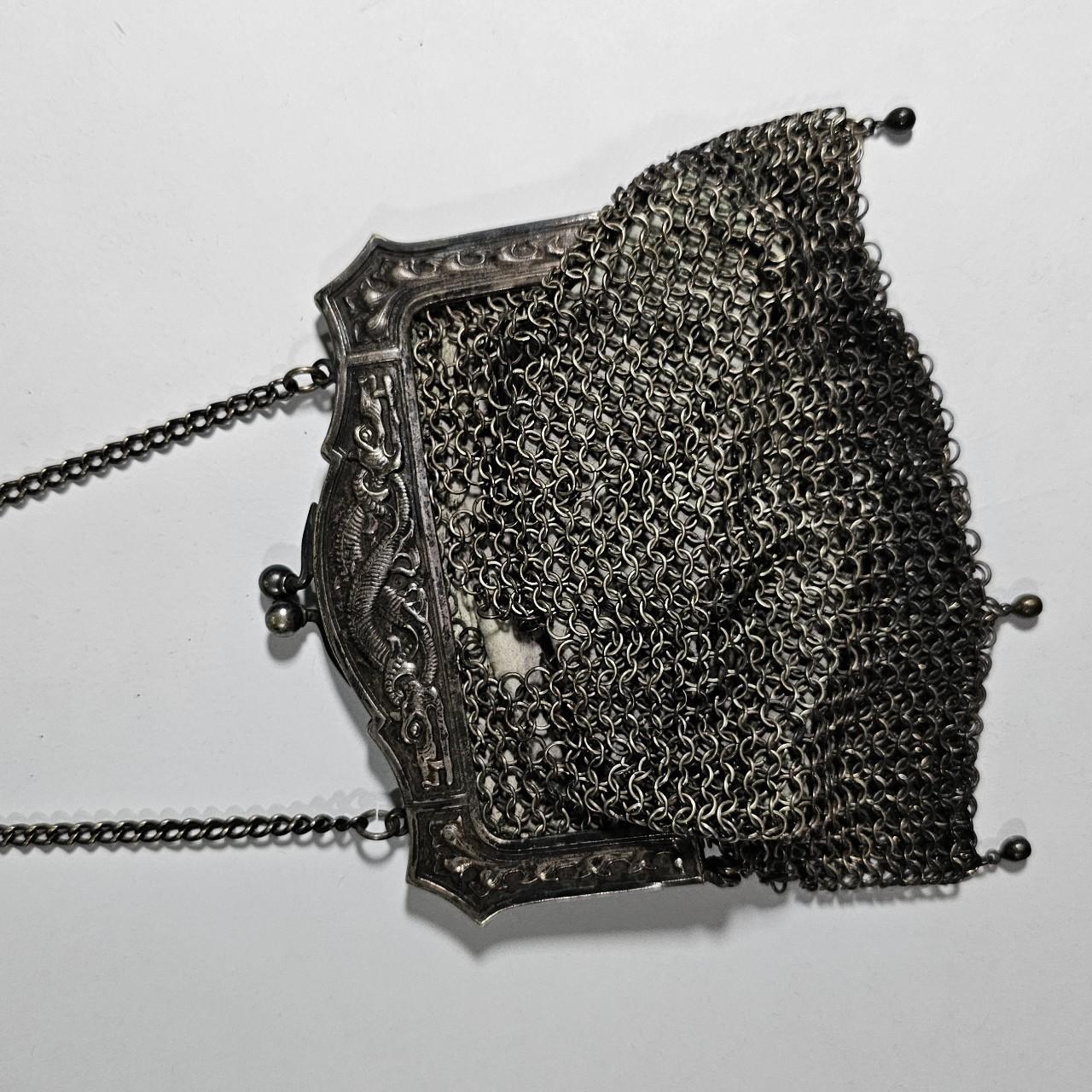 rare antique victorian dragon engraved chainmail... - Depop