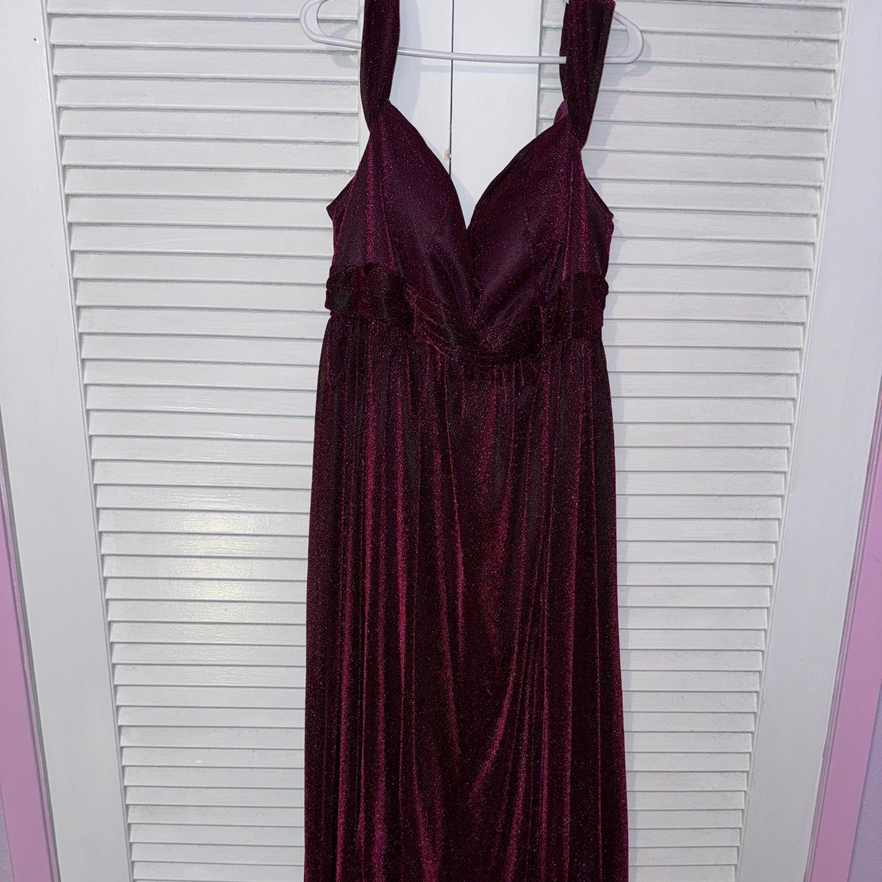 🥀 PROM DRESS 🥀 sparkly deep cranberry color... - Depop