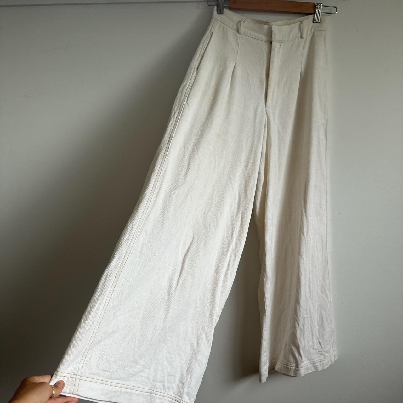 Zulu & zephyr white denim wide leg pants Super soft... - Depop