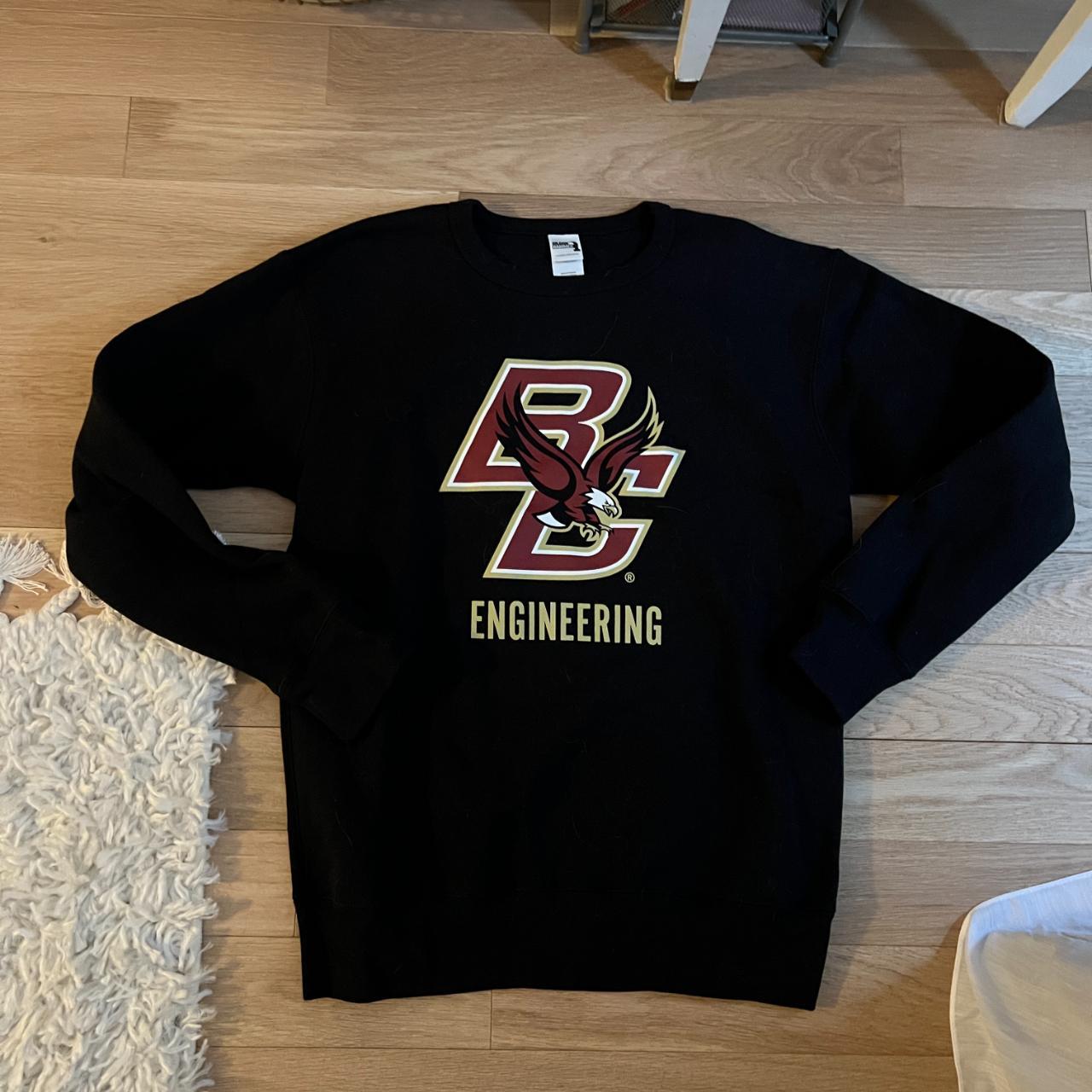 Black Boston College Engineering Crewneck Sweatshirt... - Depop