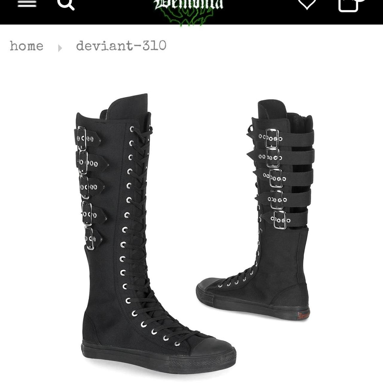 Demonia deviant-310 High top lace canvas womans 8... - Depop