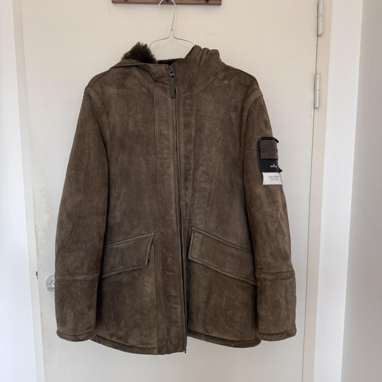 Stone Island Ghost Compass shearling lined suede... | Depop