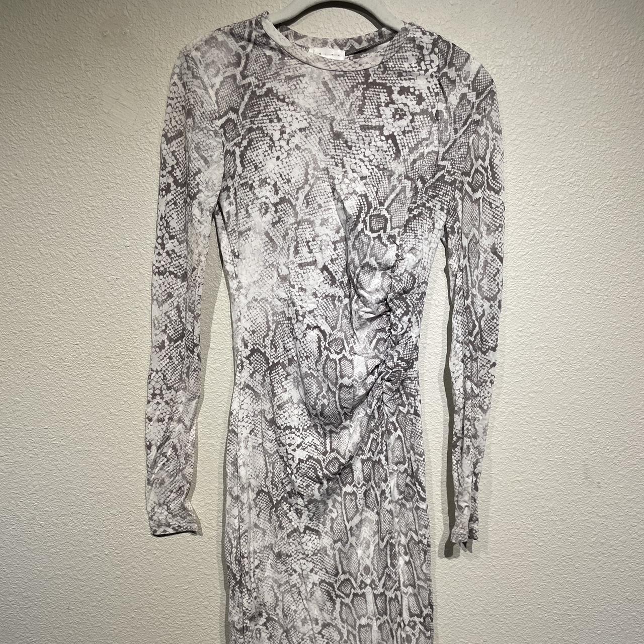 Leith snakeskin body con dress with super flattering... - Depop