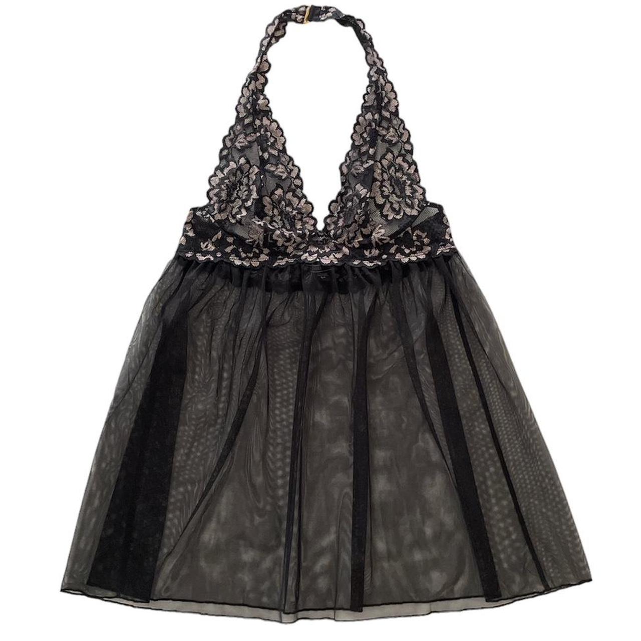 Gorgeous sheer mesh and lace halter... - Depop