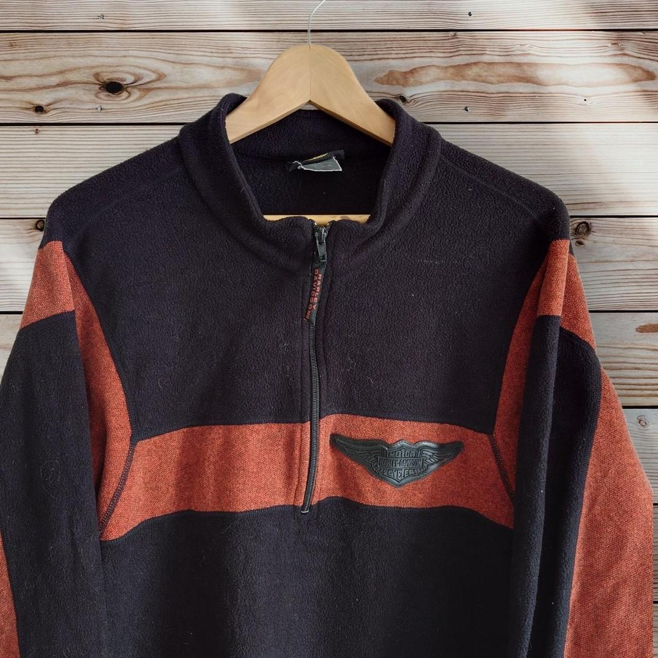 Men's Harley Davidson motorcycle quarter zip fleece... - Depop
