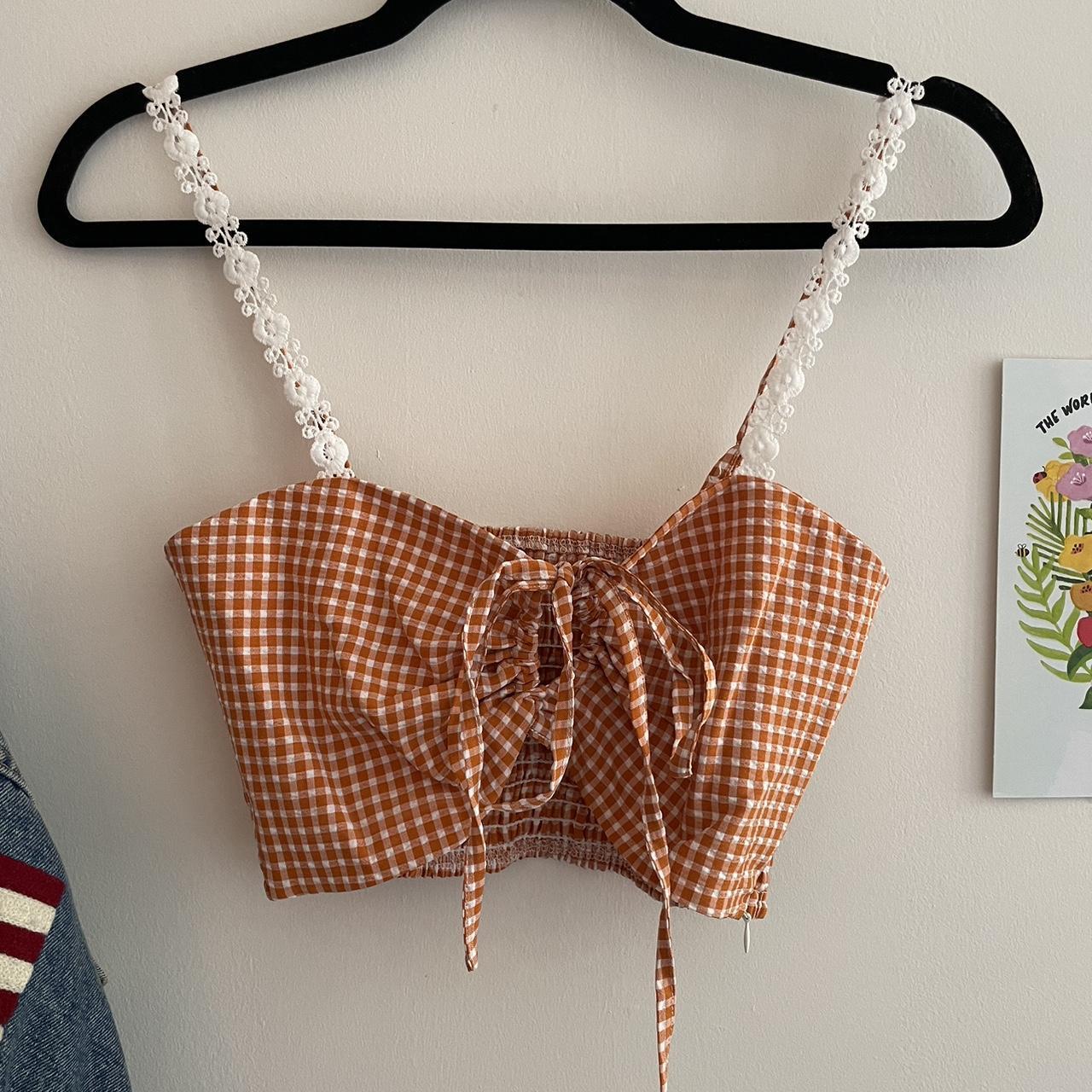 Small crop top perfect for the summer!! Zips on the... - Depop
