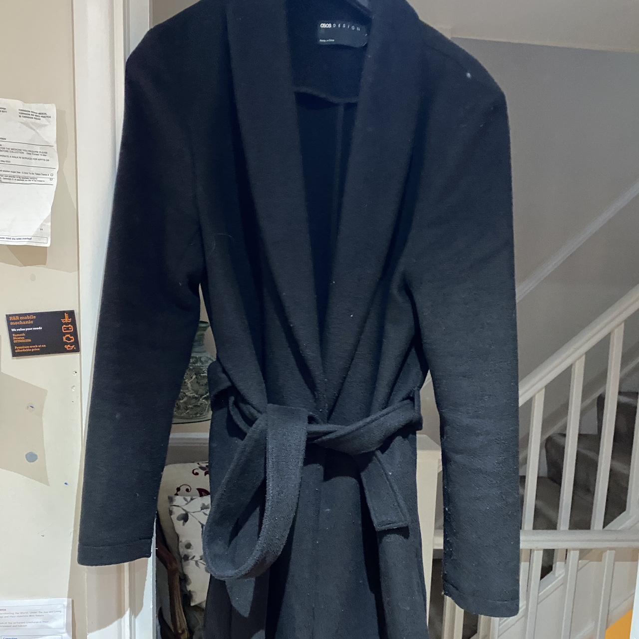 2 wool mix coats Ivory peak lapel worn a lot size... - Depop