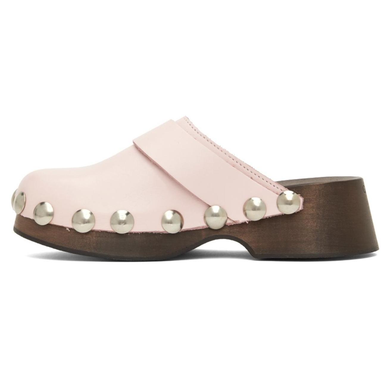 Ganni Women's Pink Clogs | Depop