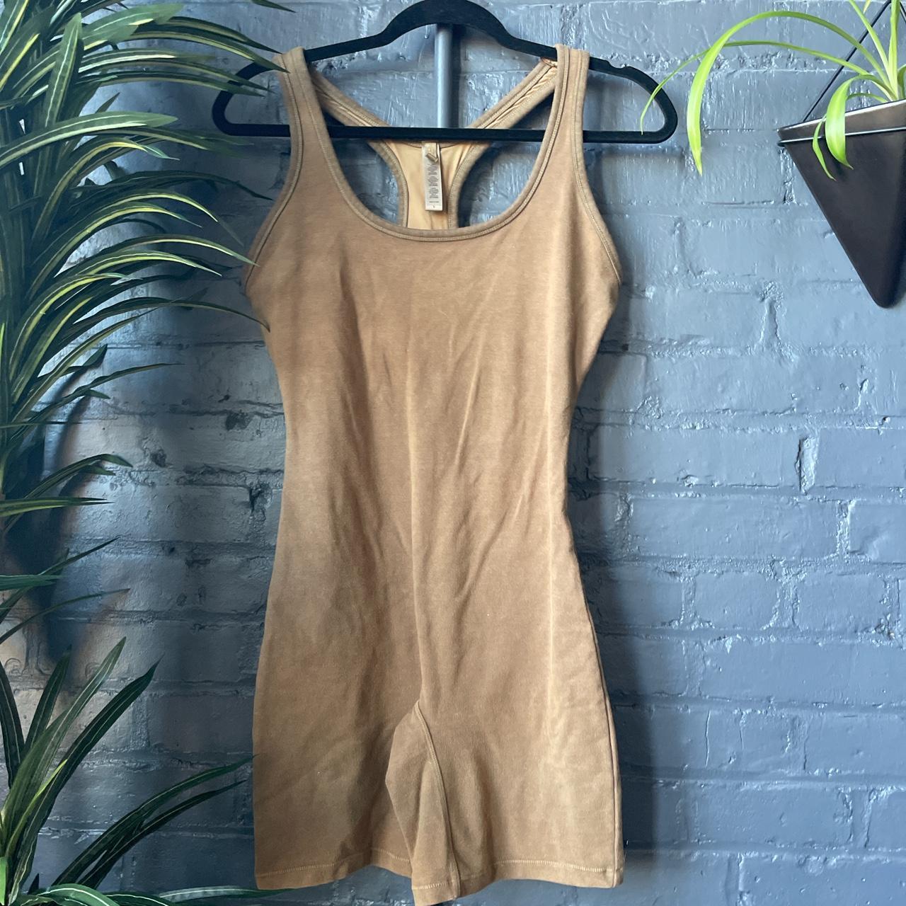 Skims unitard - bra lined, size L in washed desert... - Depop