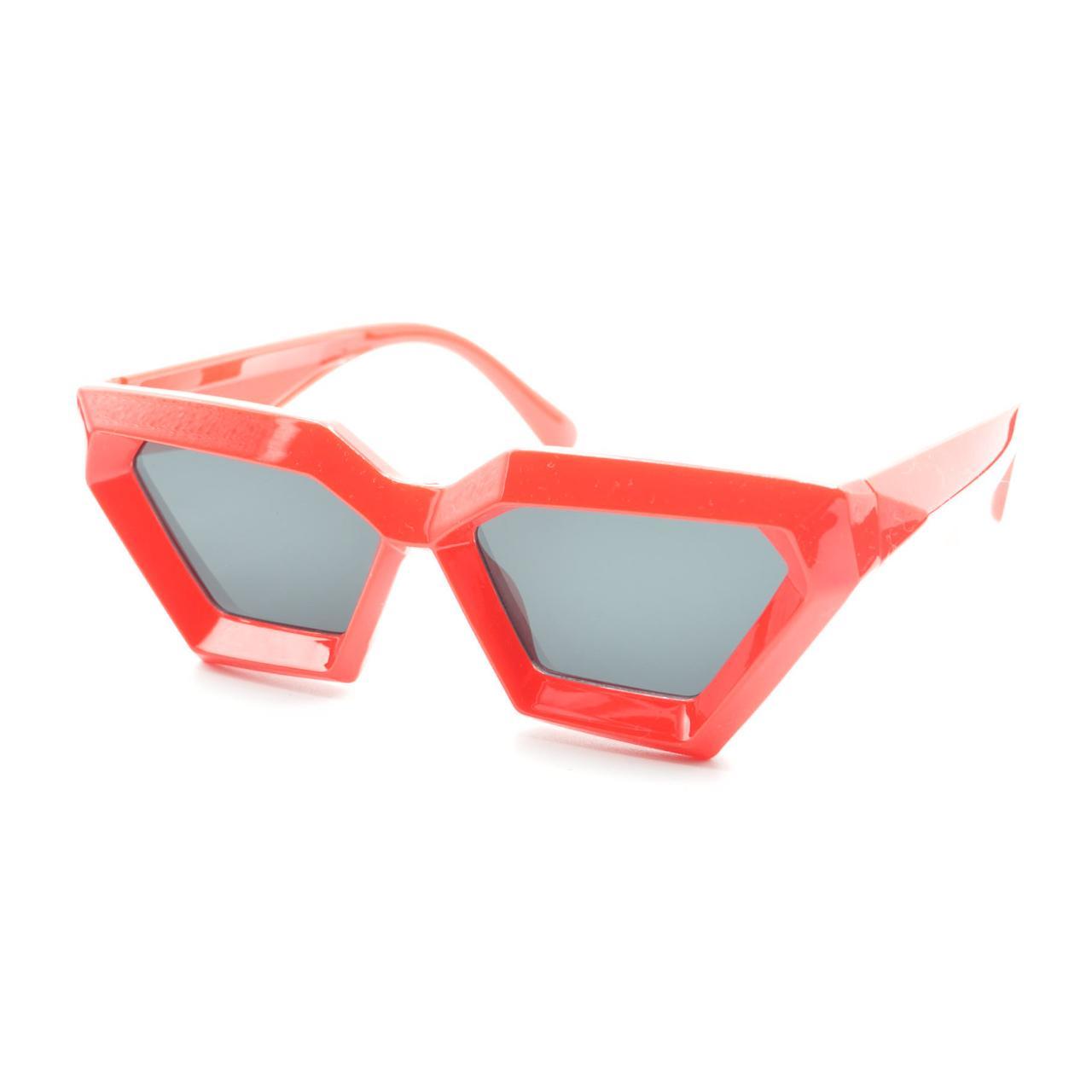 Red classic rectangle sunglasses ''ELSO R'' by... - Depop