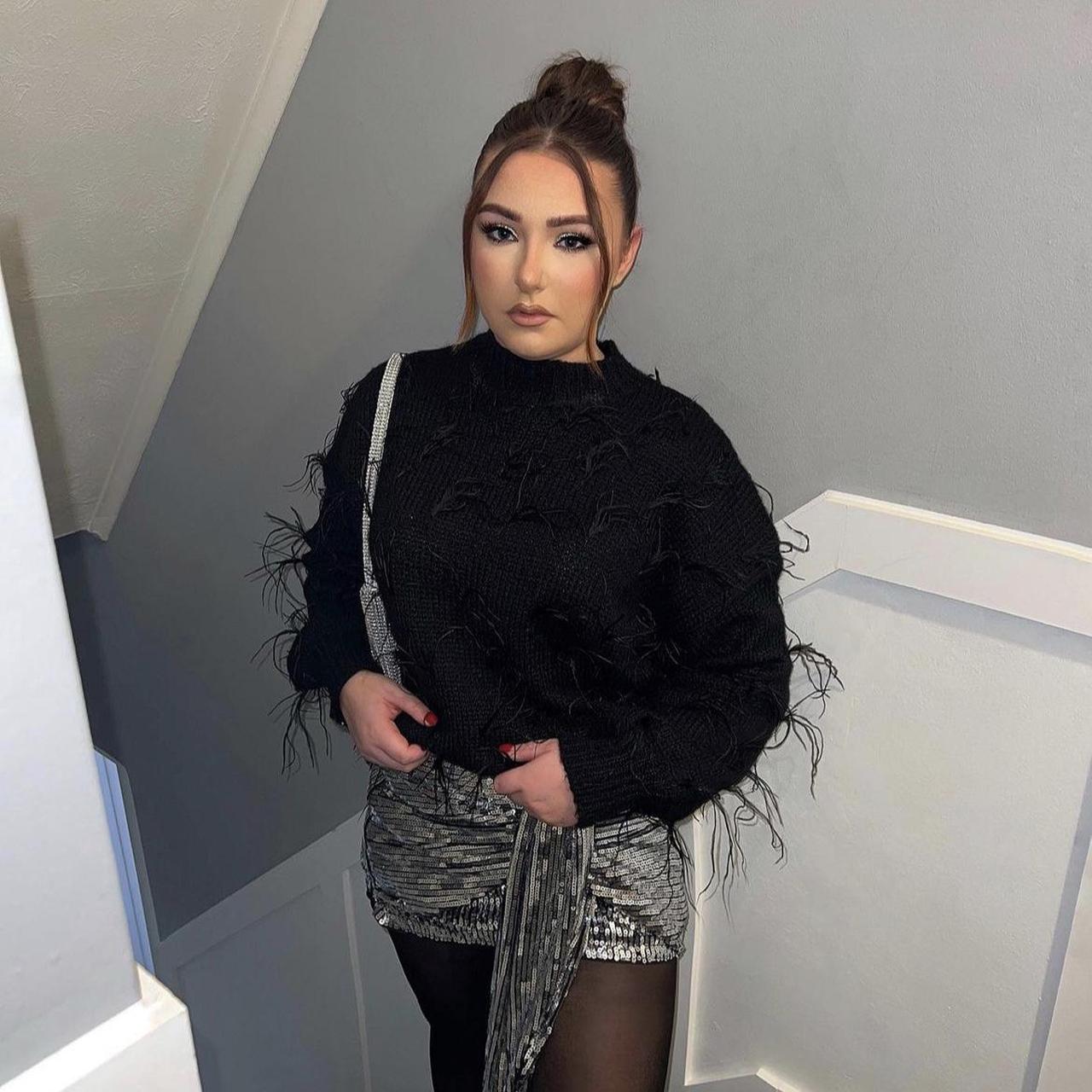 Miss pap sequin wrap tie mini skirt silver Size 14... - Depop