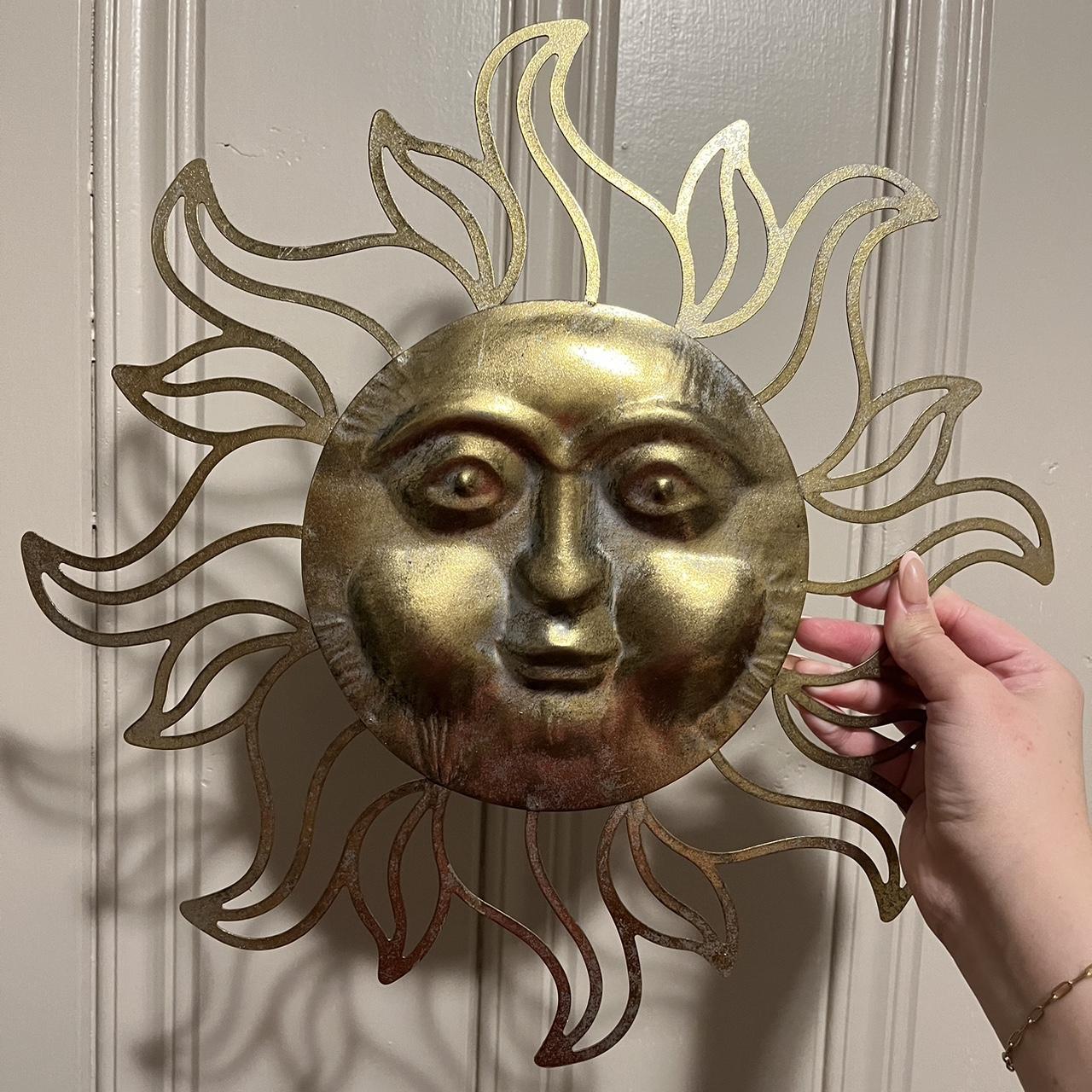 boho rustic sun wall decoration from tj maxx in... - Depop