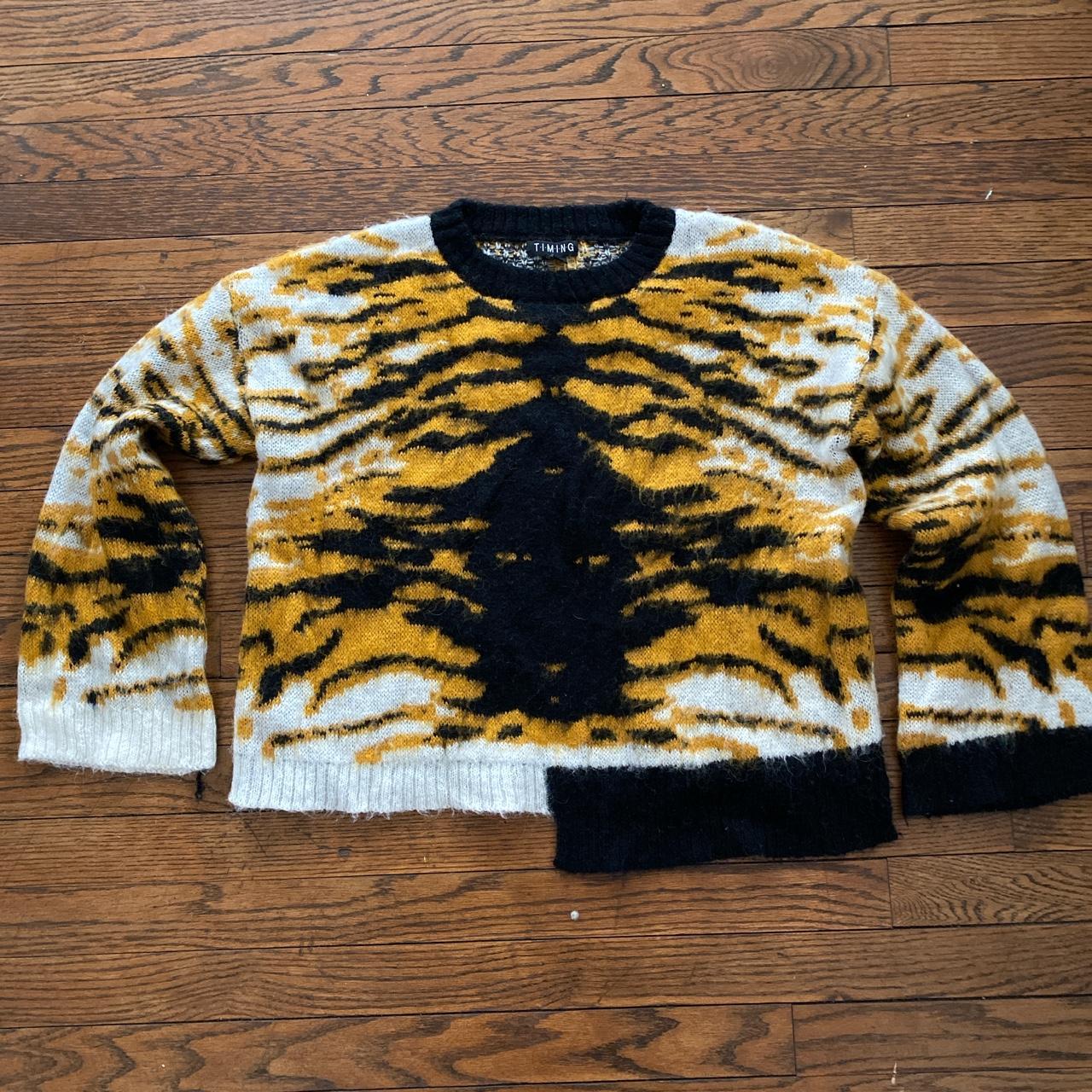 Amazing tiger wool/mohair sweater Bought this out... - Depop