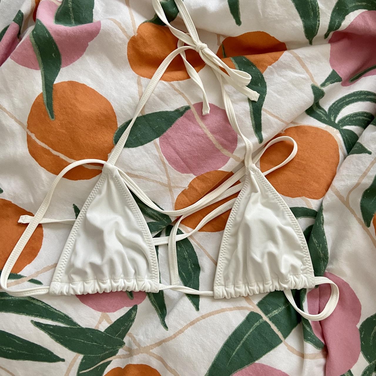 437 white string halter bikini halter sanders... - Depop